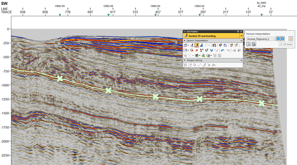 PETREL: pick horizons on 2D seismic profiles – AurelienG