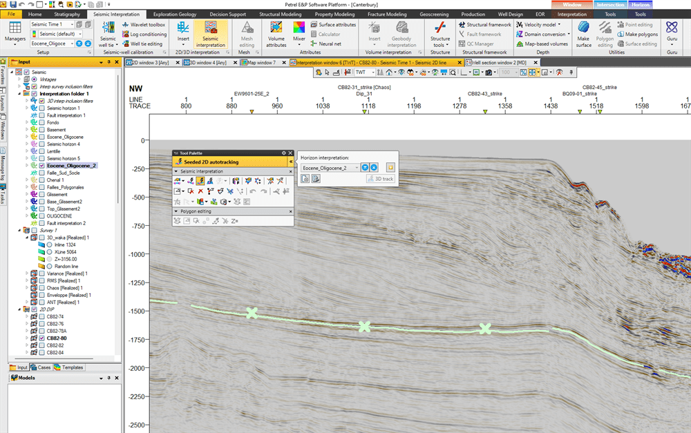 PETREL: pick horizons on 2D seismic profiles – AurelienG