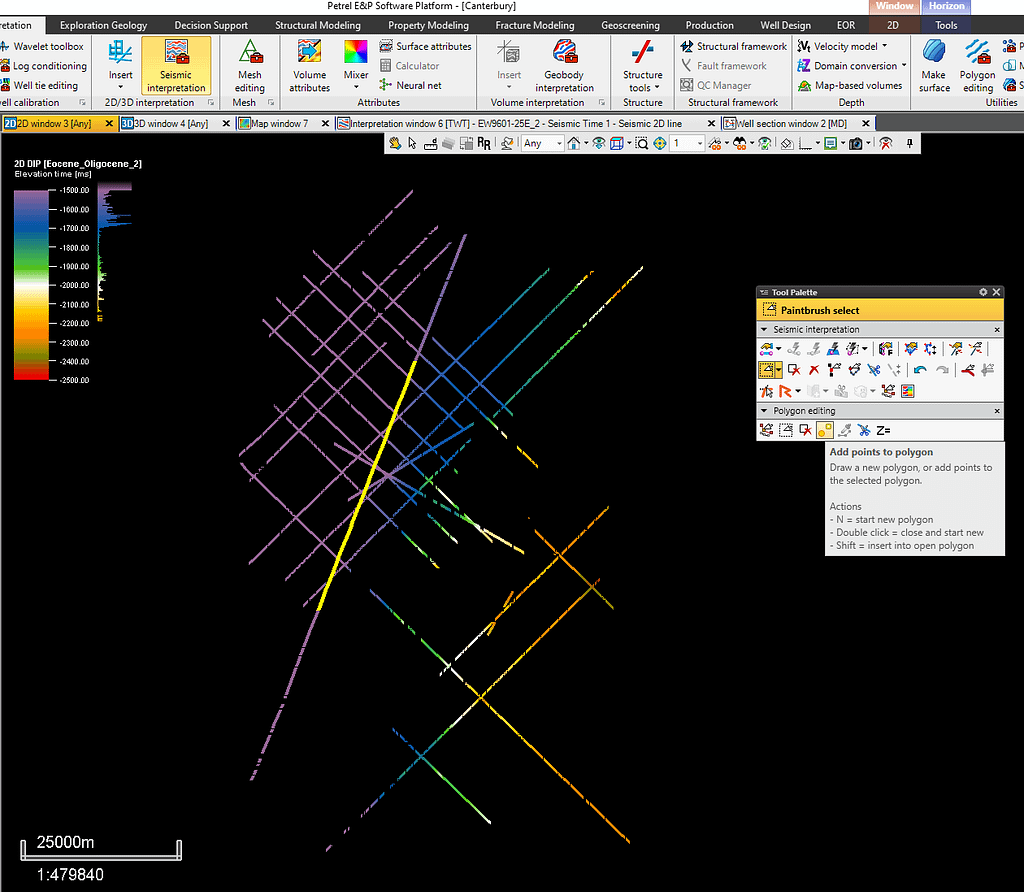 PETREL: pick horizons on 2D seismic profiles – AurelienG